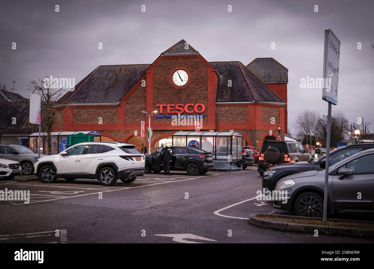 TESCO SUPERMARKET In Rickmansworth photographed at Dusk in the early ...
