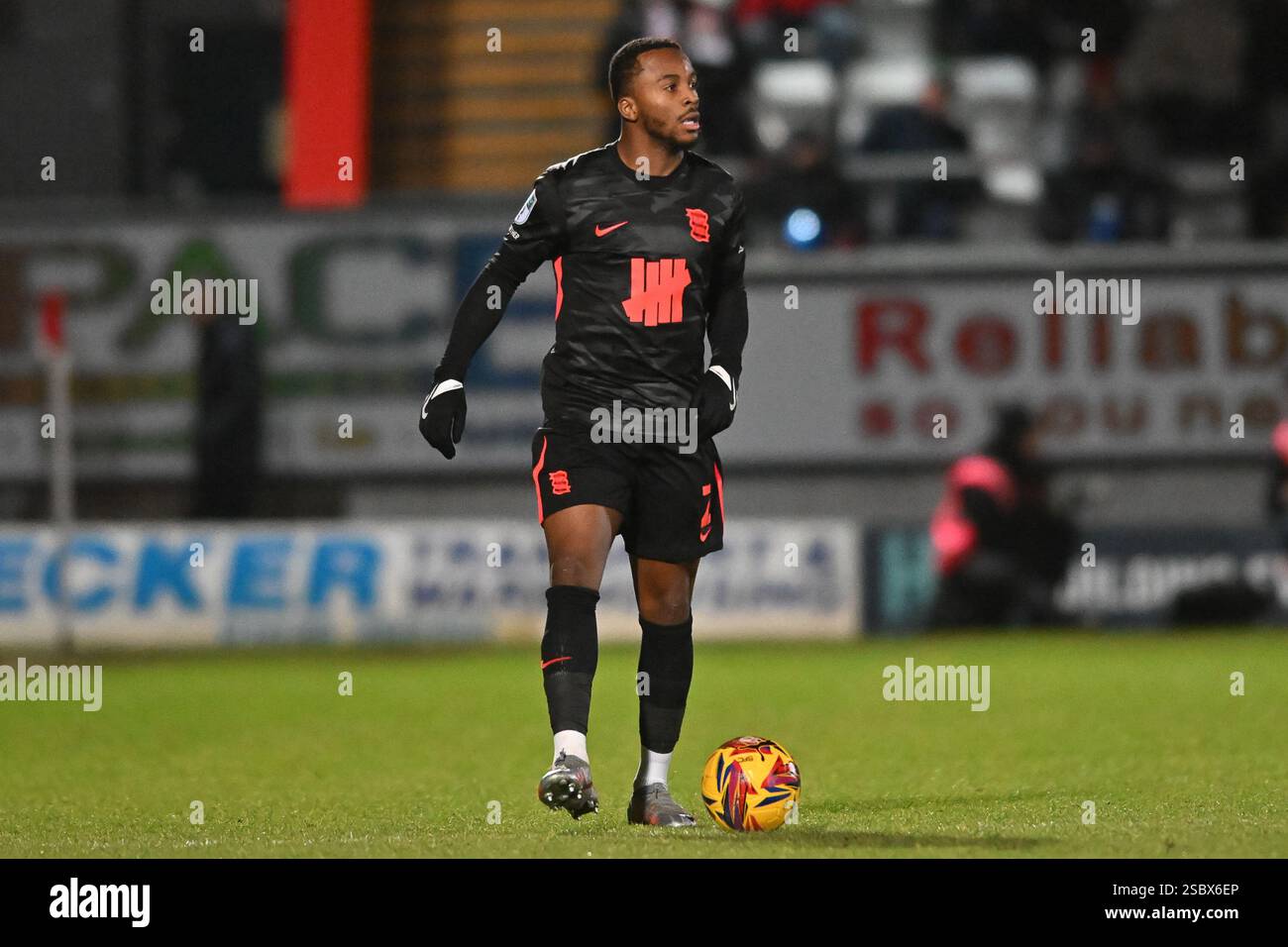 Ethan Laird (2 Birmingham City) controls the ball during the EFL Trophy ...