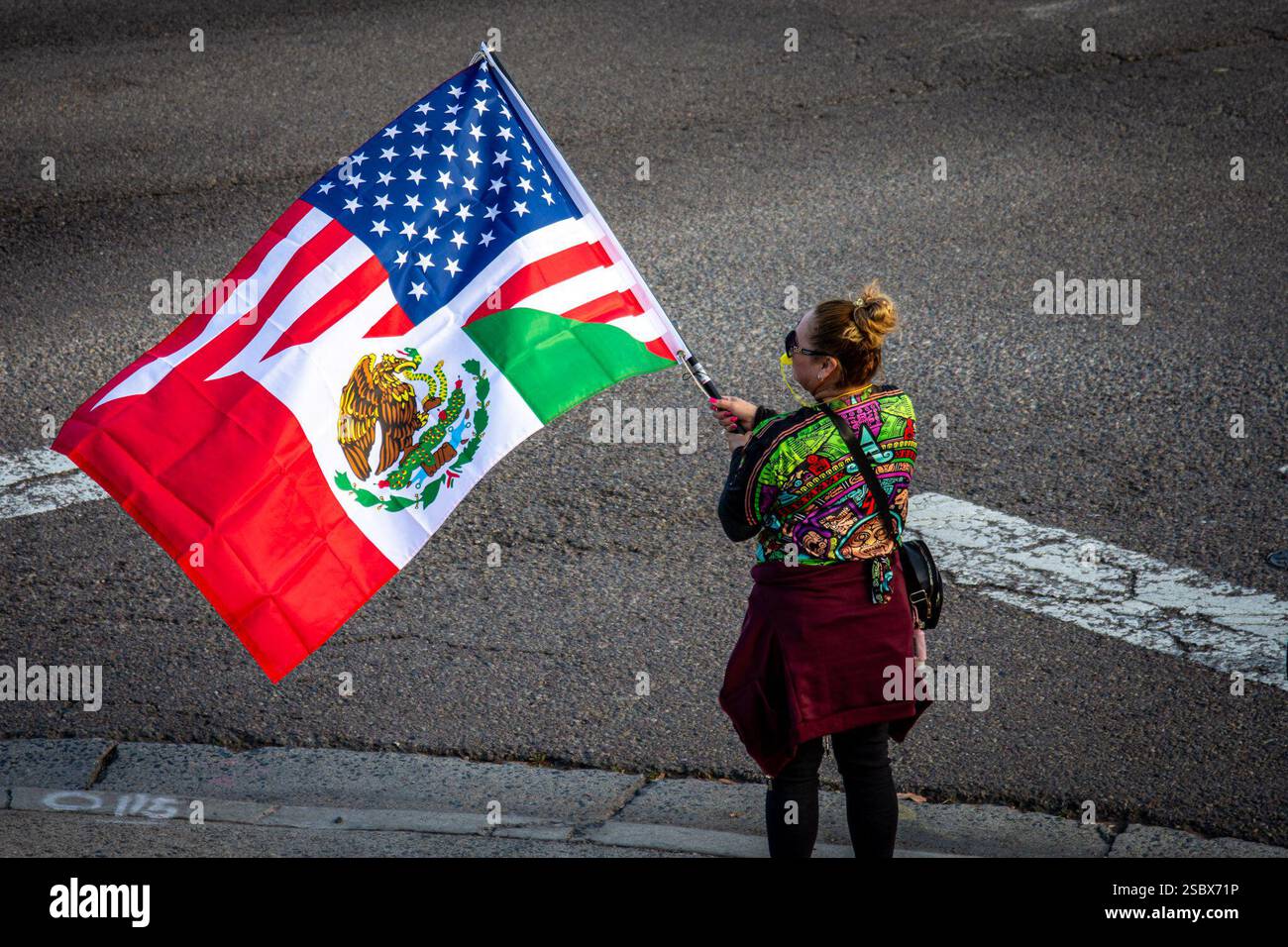 Residents of Oceanside, California, gathered to protest Immigration and ...