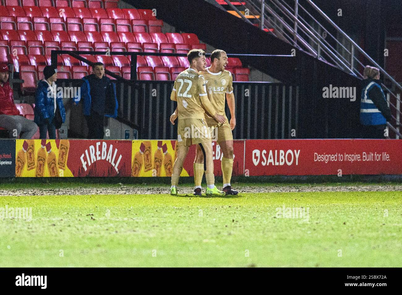 Michael Cheek of Bromley FC celebrates scoring his side's second goal ...
