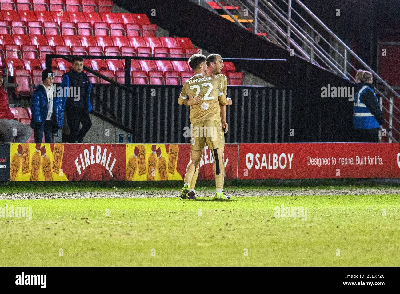 Michael Cheek of Bromley FC celebrates scoring his side's second goal ...