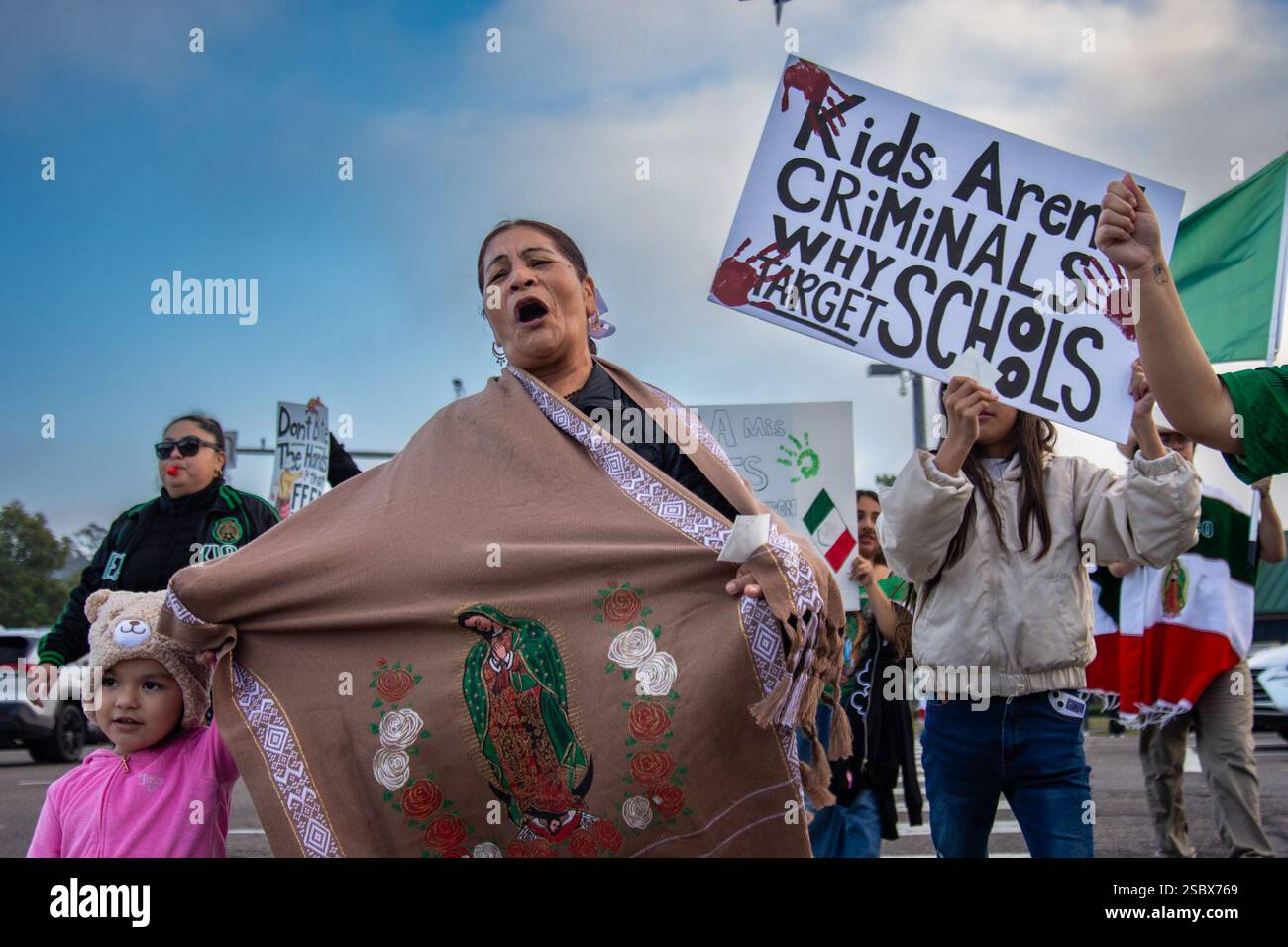 Residents of Oceanside, California, gathered to protest Immigration and ...