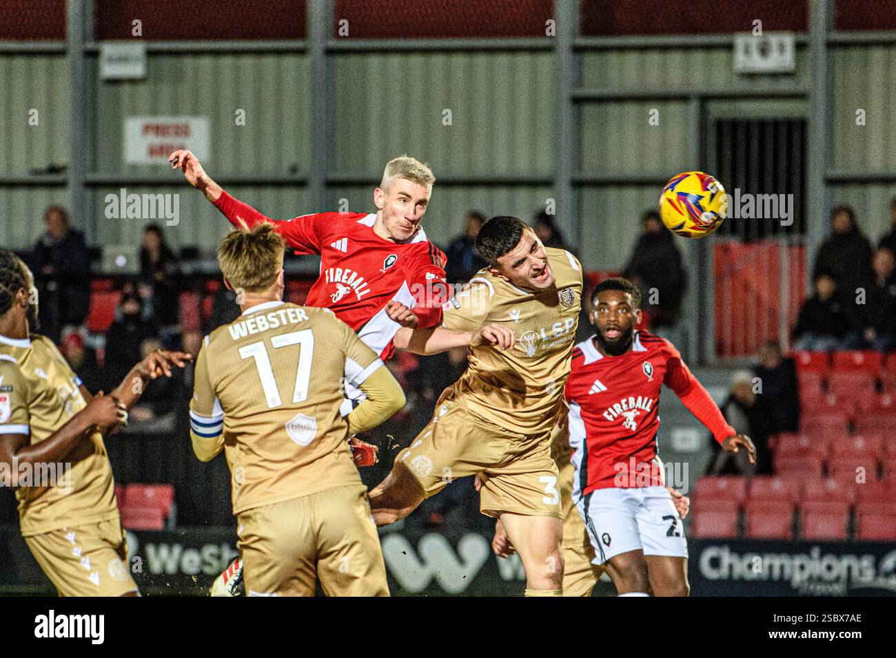 Matty Lund of Salford City FC scores his side's second goal of the game ...