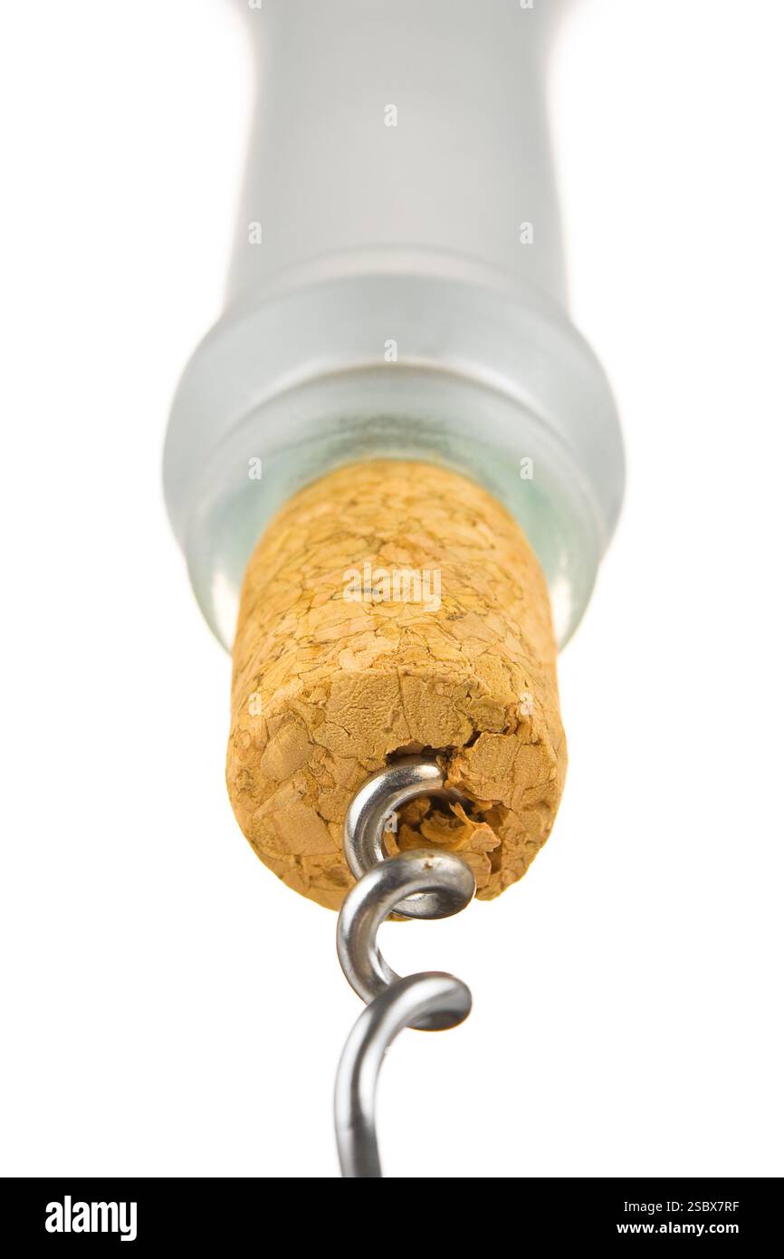 Opening bottles of wine isolated on white background Stock Photo - Alamy