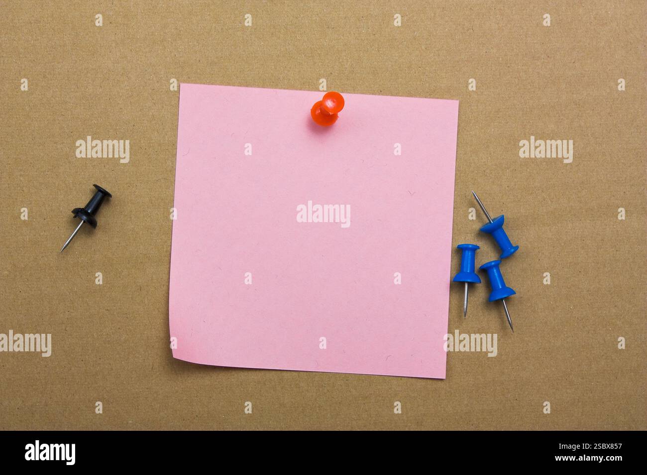 Bulletin board with a sheet on the buttons Stock Photo - Alamy