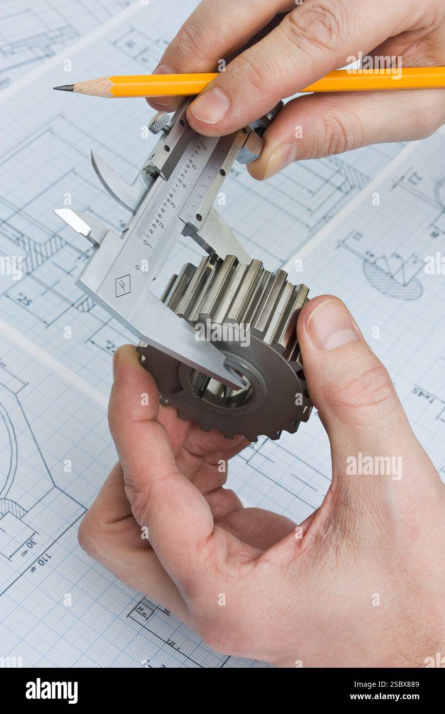 tools and mechanisms detail on the background of technical drawings ...