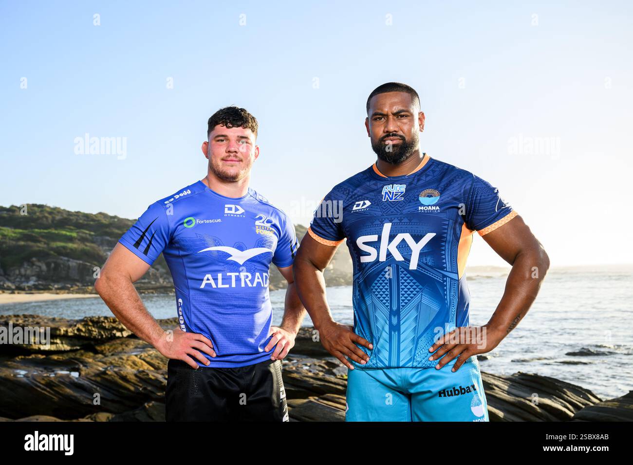 Super rugby players Carlo Tizzano of Western Force (left), and Julian ...