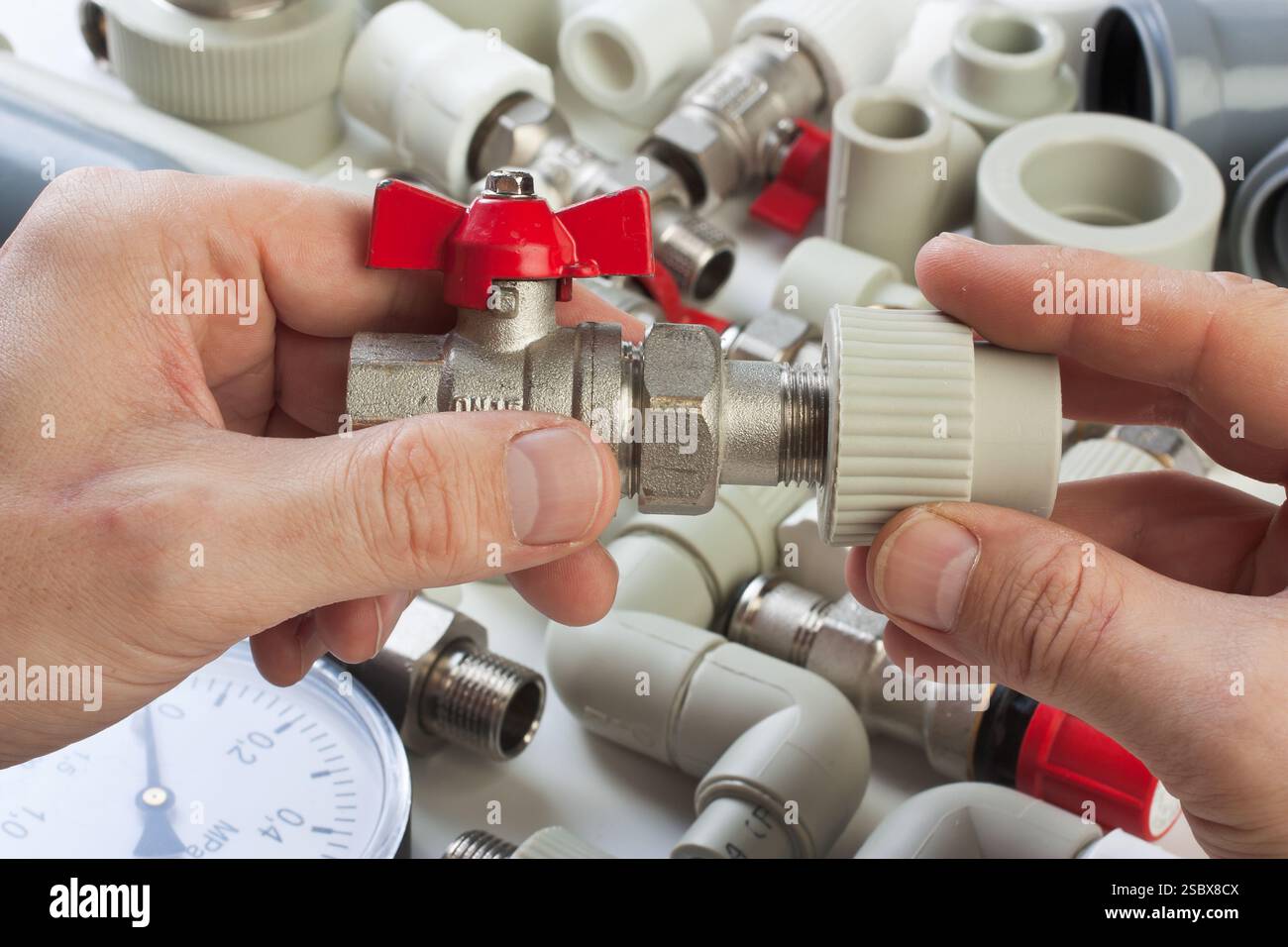 Plumbing fixtures and piping parts Stock Photo - Alamy