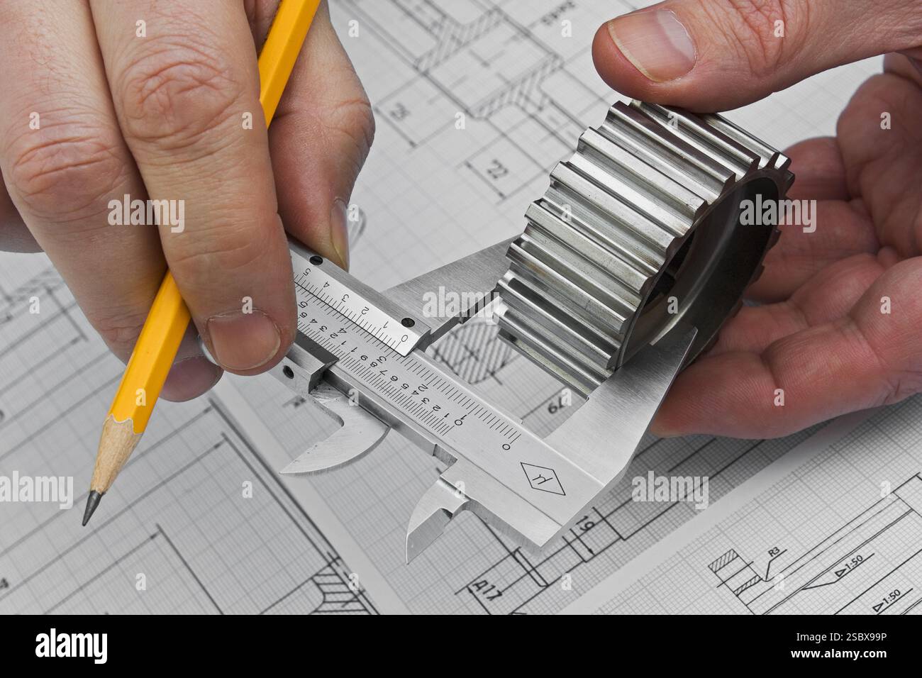 tools and mechanisms detail on the background of technical drawings ...