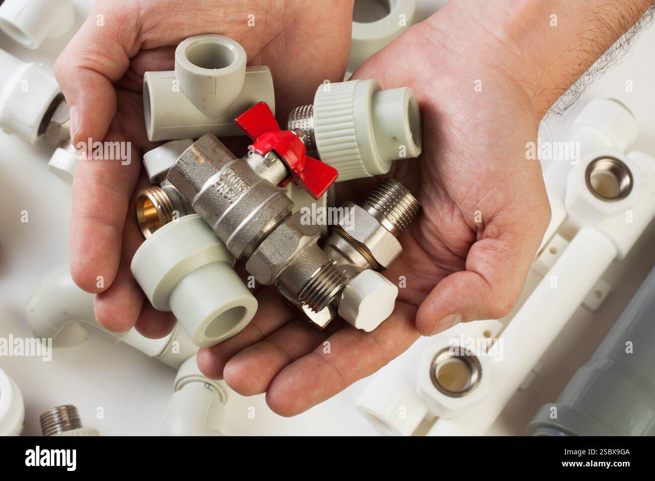 Plumbing fixtures and piping parts Stock Photo - Alamy