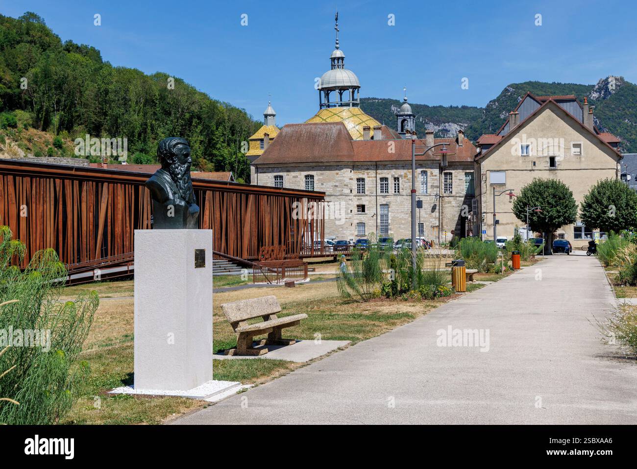 Bust of Jules Marcou, geologist and map maker, Salins-les-Bains, Jura ...