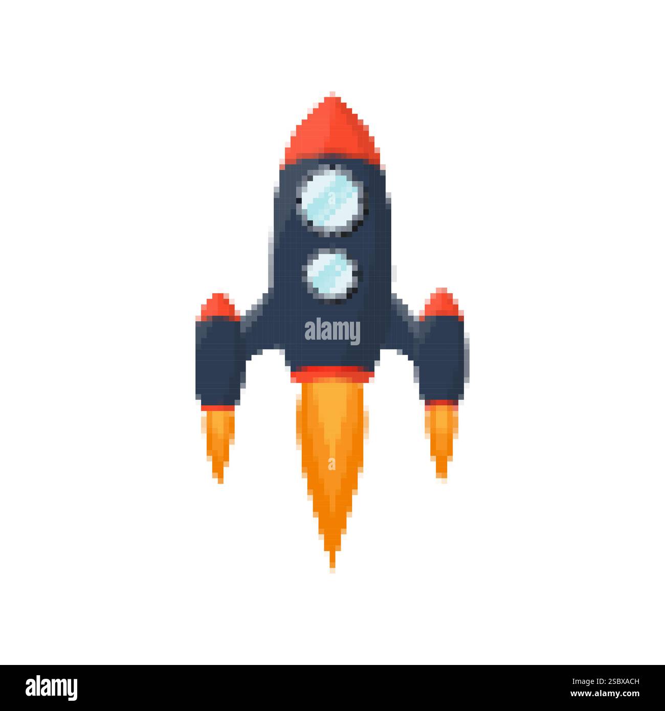 Pixel art rocket with fiery trails, retro games, space-themed designs ...