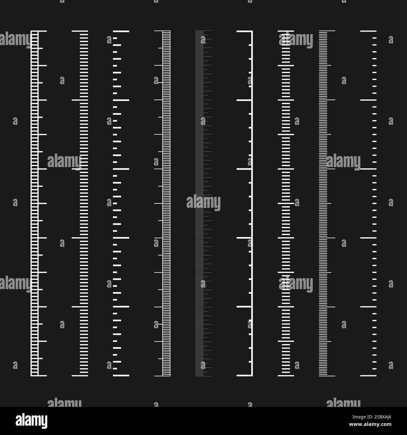 Vertical measurement scales with divisions. Realistic scale for ...