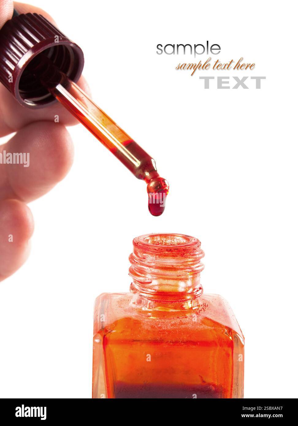 pipette with ink isolated on white background Stock Photo - Alamy