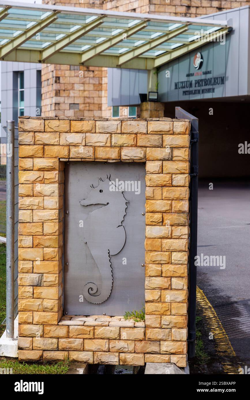 Seahorse symbol of the town at the Petroleum museum, Miri, Malaysia ...