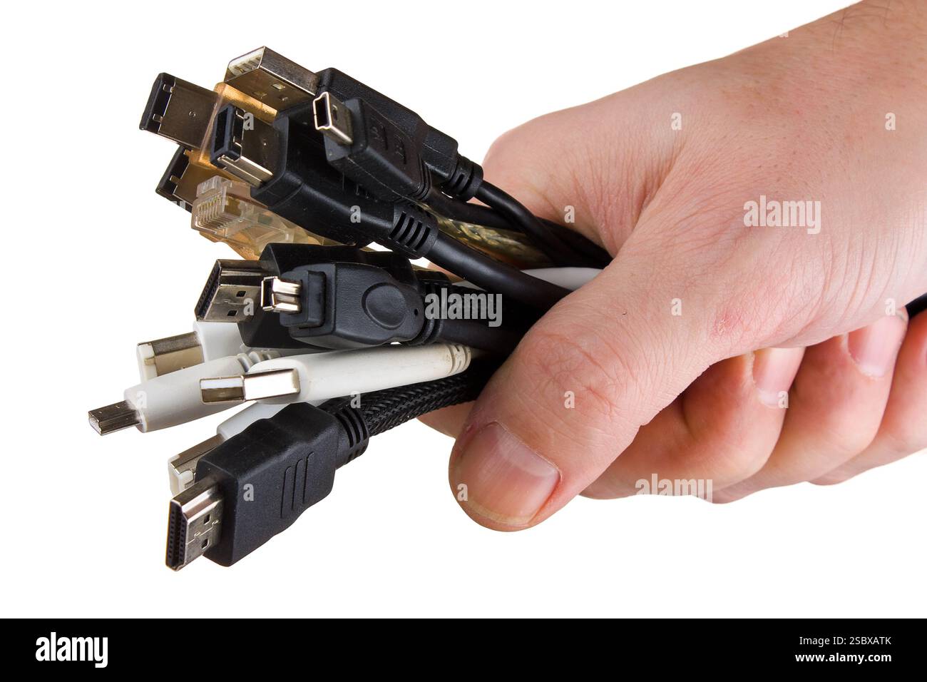 Wires for electronic compounds isolated on white background Stock Photo ...