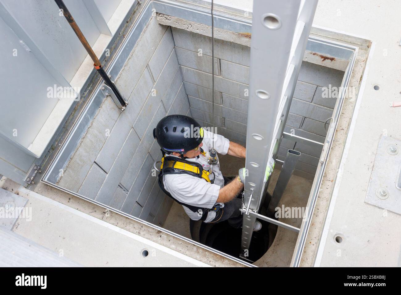 The modern shaft into the Neolithic flint mines of Spiennes, Mons ...