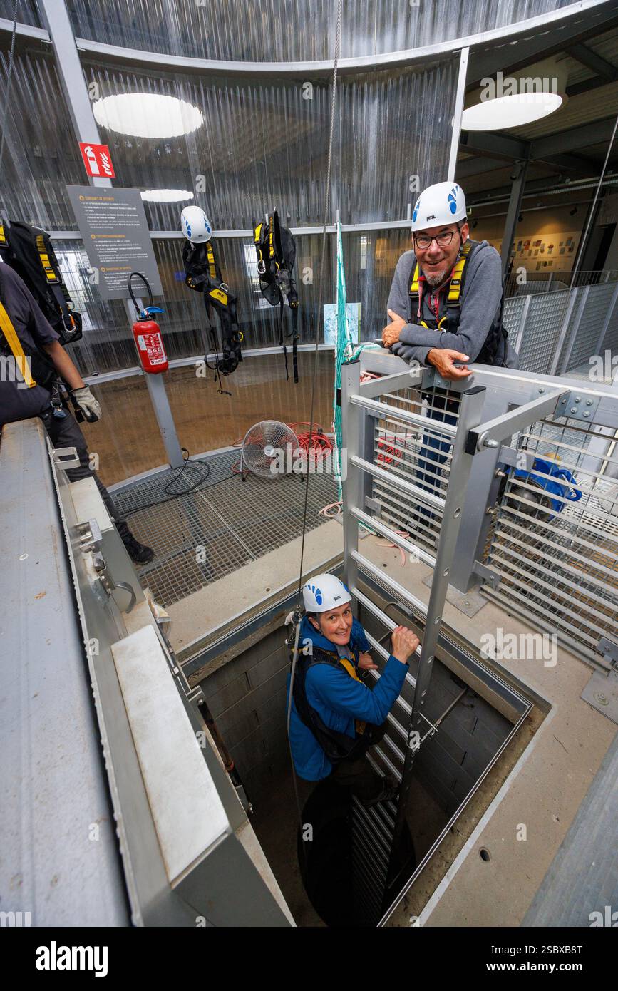 The modern shaft into the Neolithic flint mines of Spiennes, Mons ...