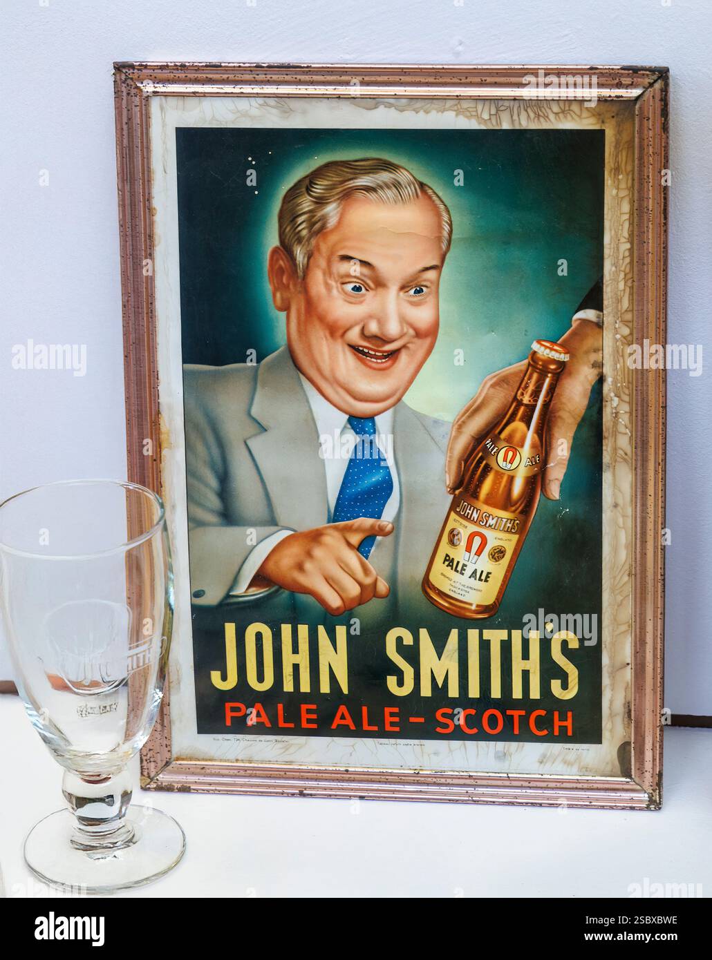 John Smith's Pale Ale Scotch advertising sign, Thuin; Belgium Stock ...