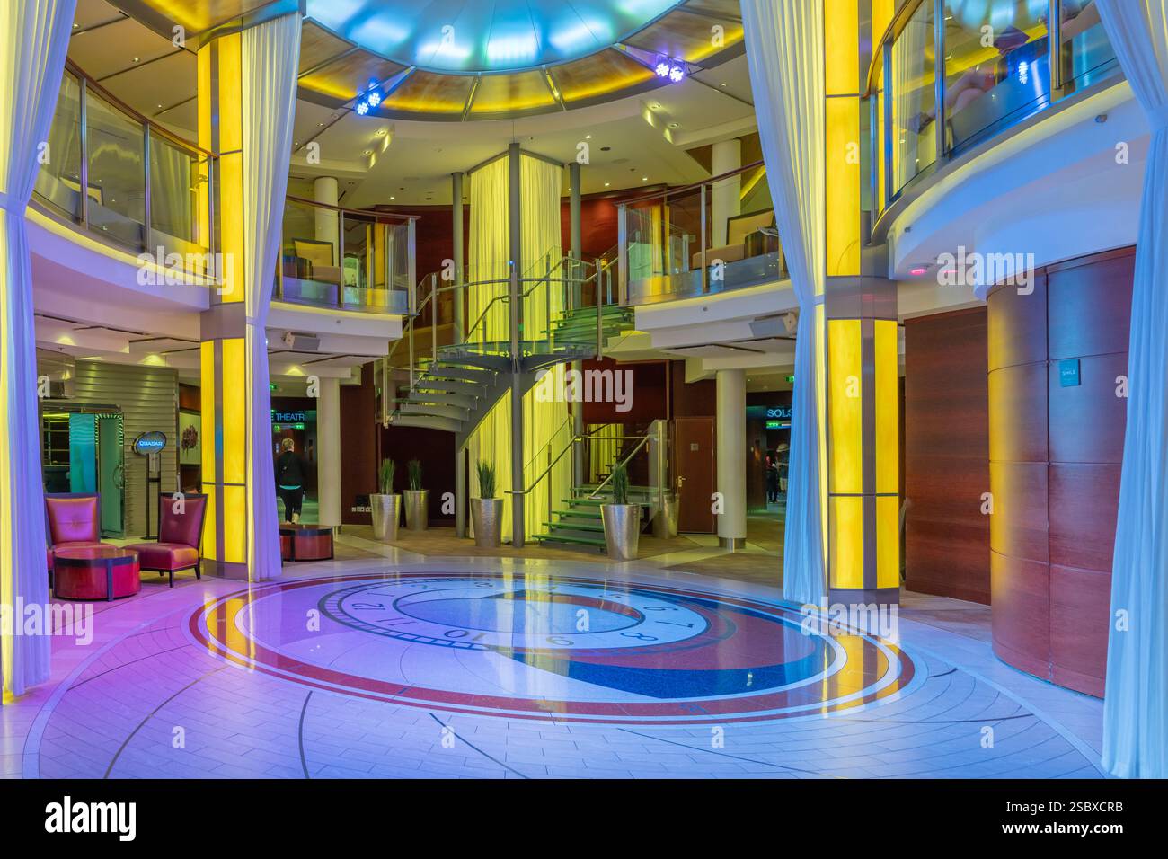 Interior architecture of the Celebrity Solstice cruise ship Stock Photo ...