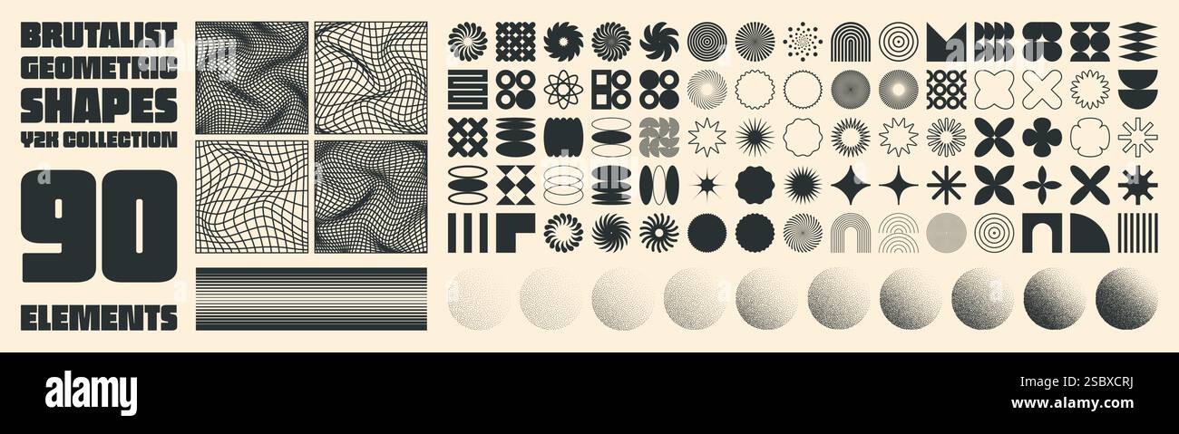 Brutalist geometric shapes, modern symbols. Groovy checkered pattern ...