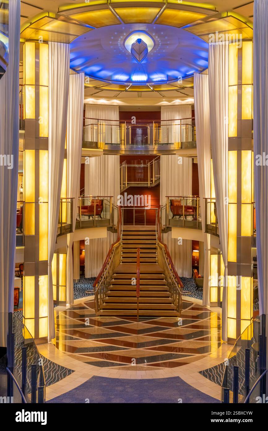 Interior architecture of the Celebrity Solstice cruise ship Stock Photo ...