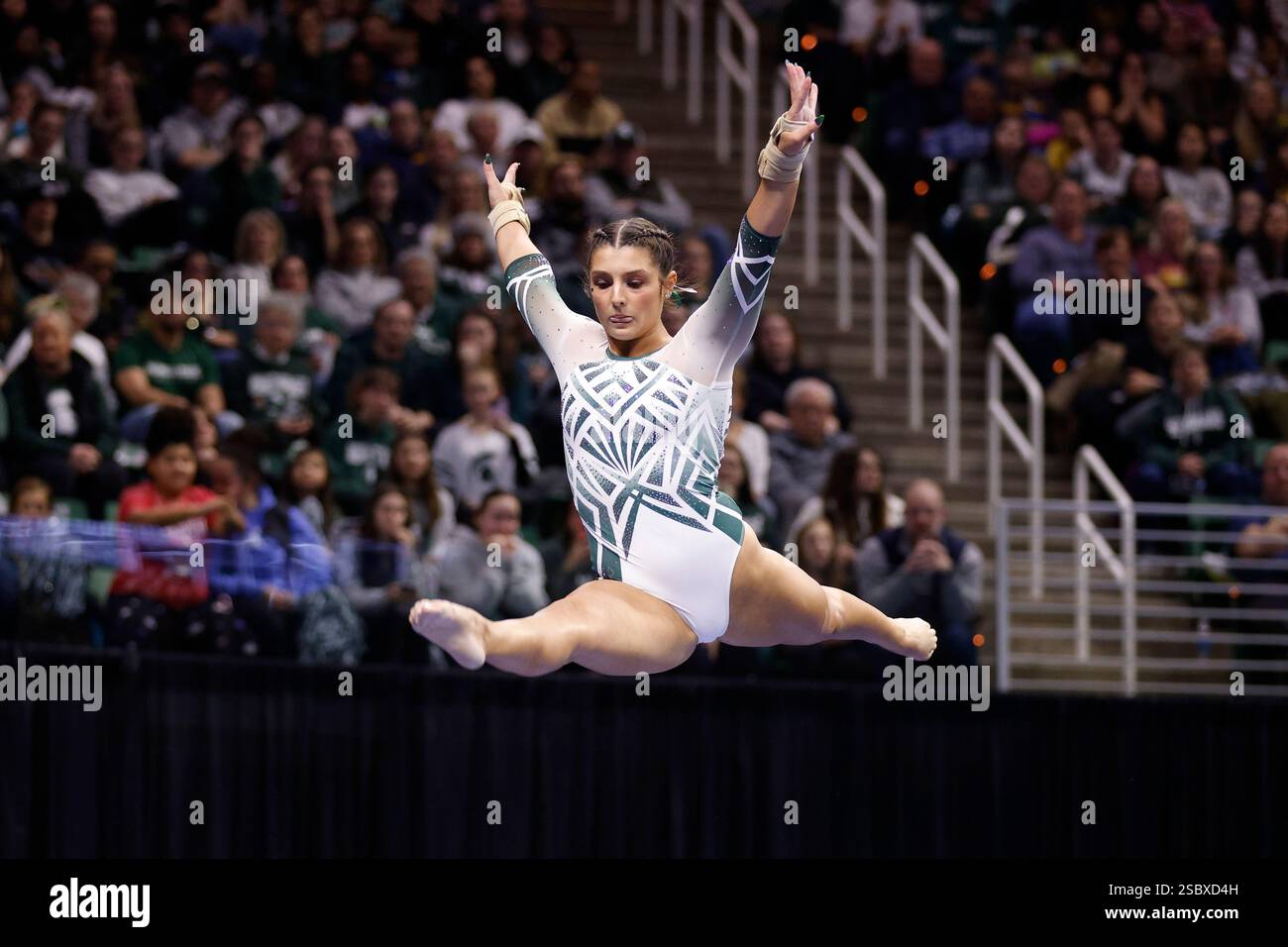 Michigan State's Giana Kalefe competes during an NCAA gymnastics meet ...