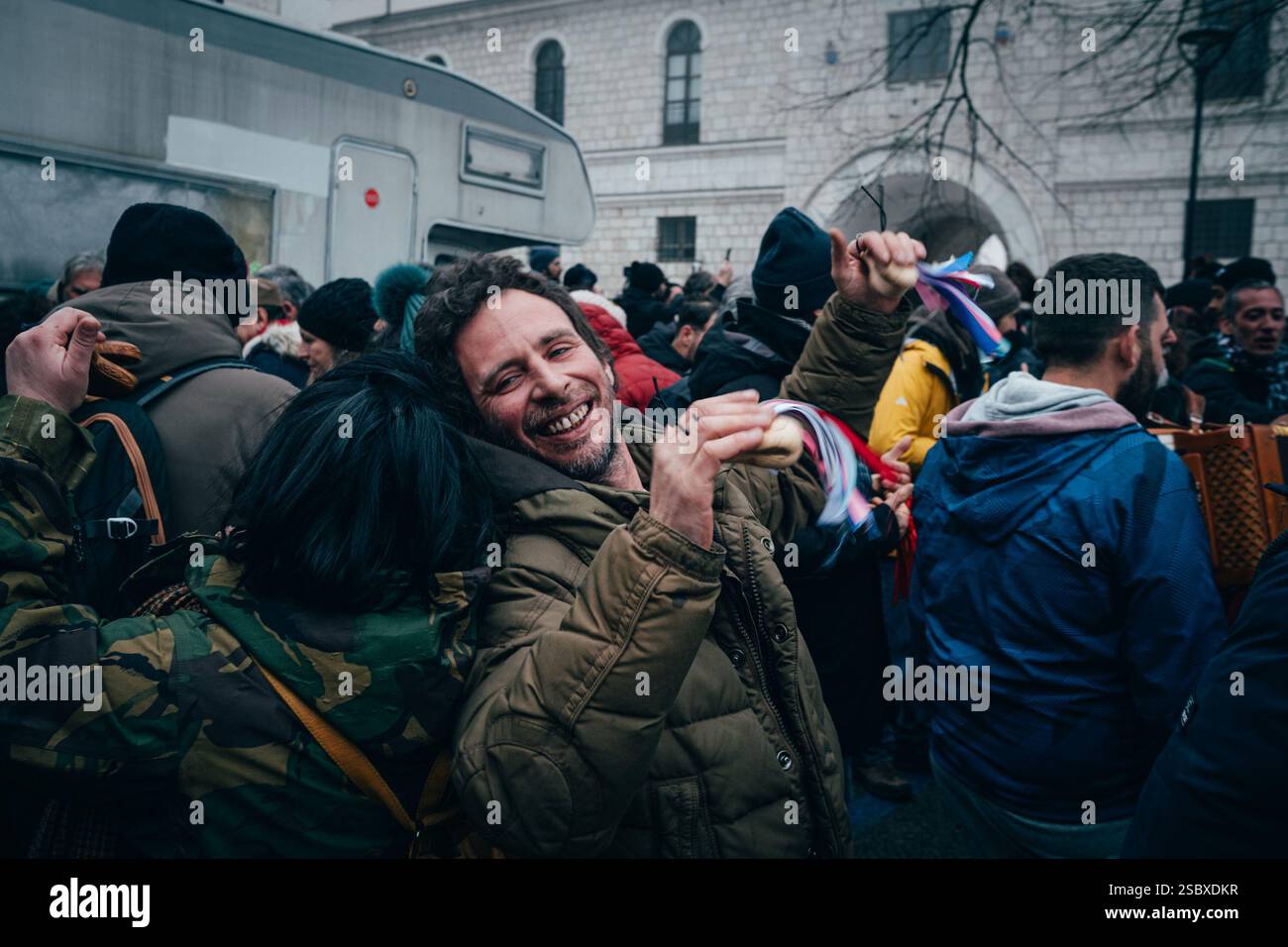 Mercogliano, Italy. 2nd Feb, 2025. People seen at the temple dancing ...