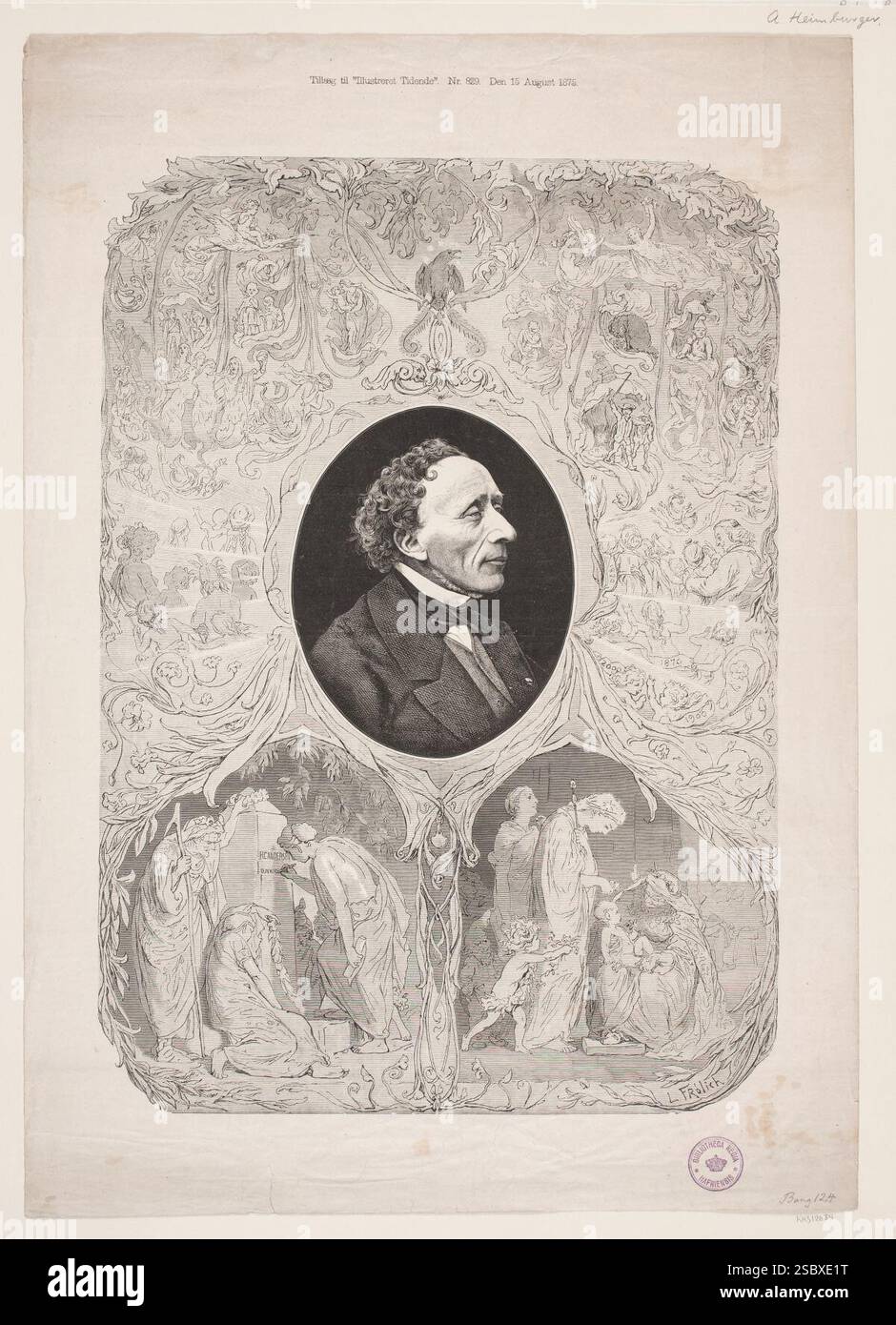 August Edward Adolf Heimburger, H C Andersen Mindeblad Stock Photo - Alamy