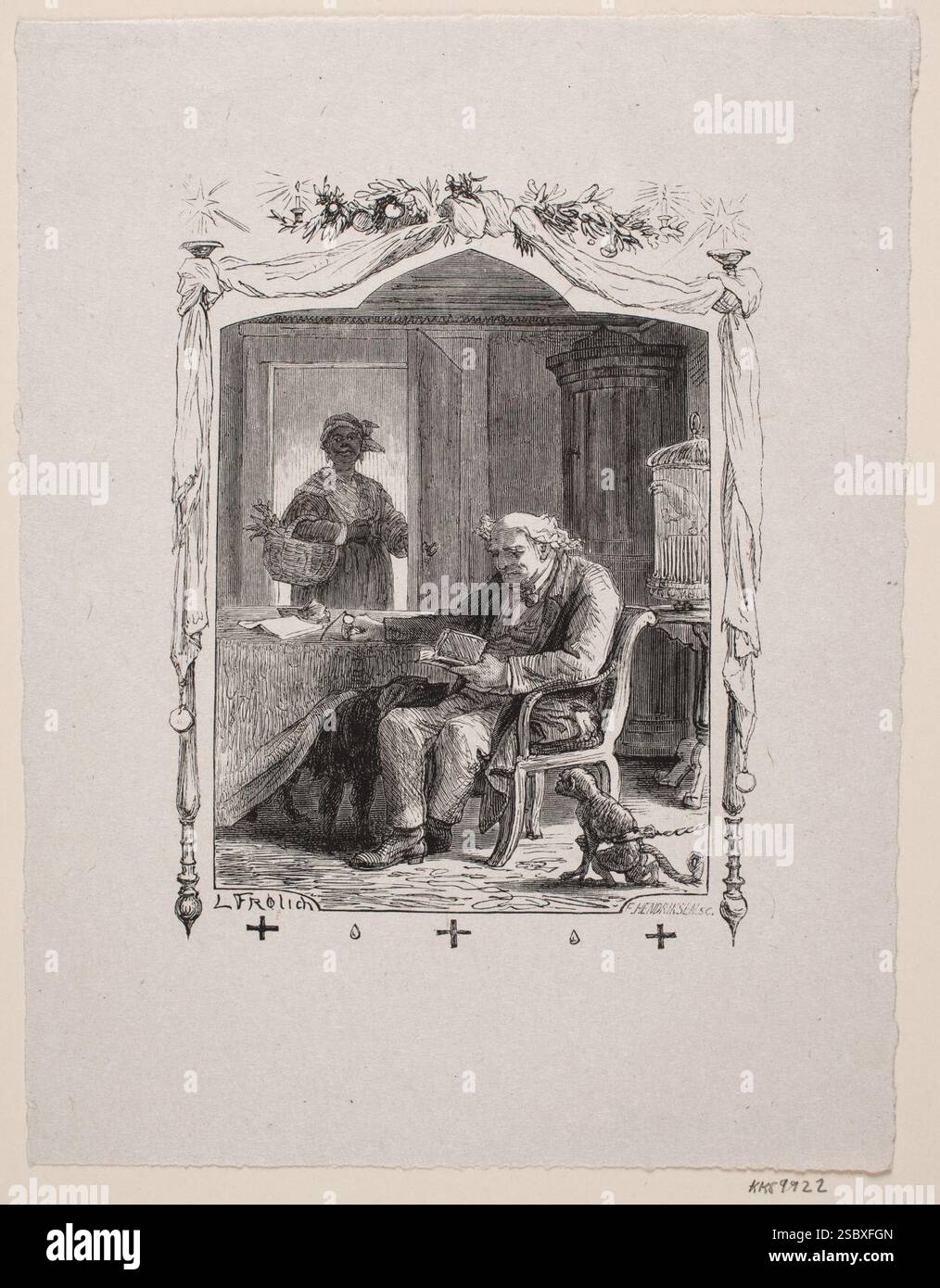 F Hendriksen, Illustration til En moders barndomserindringer Stock ...