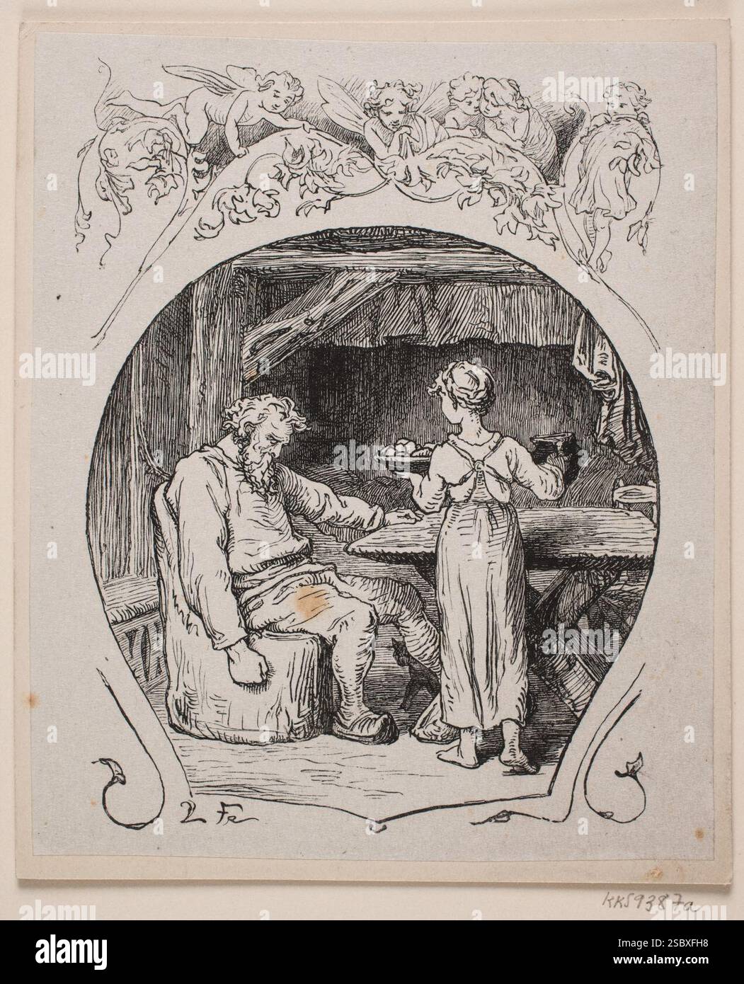 F Hendriksen, Illustration til En moders barndomserindringer Stock ...