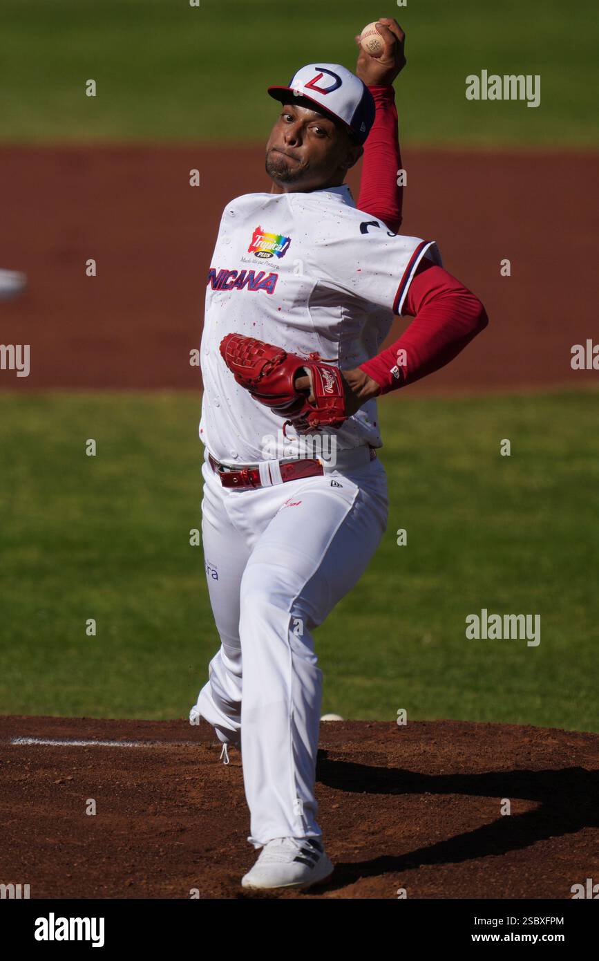 Dominican Republic's starting pitcher Emilio Vargas pitches against ...