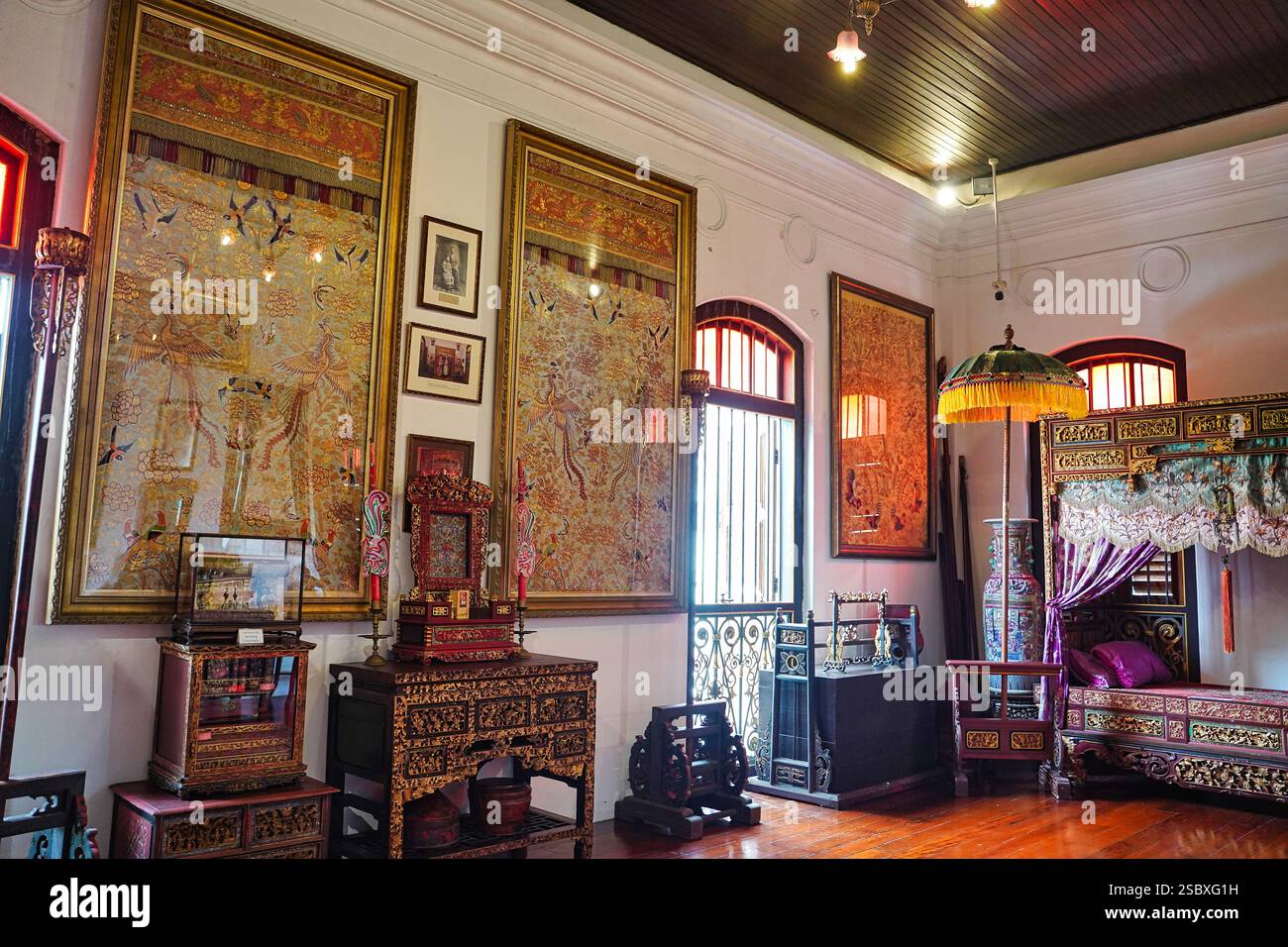 Decorative vanity tables,silk tapestries and other antique adornments ...