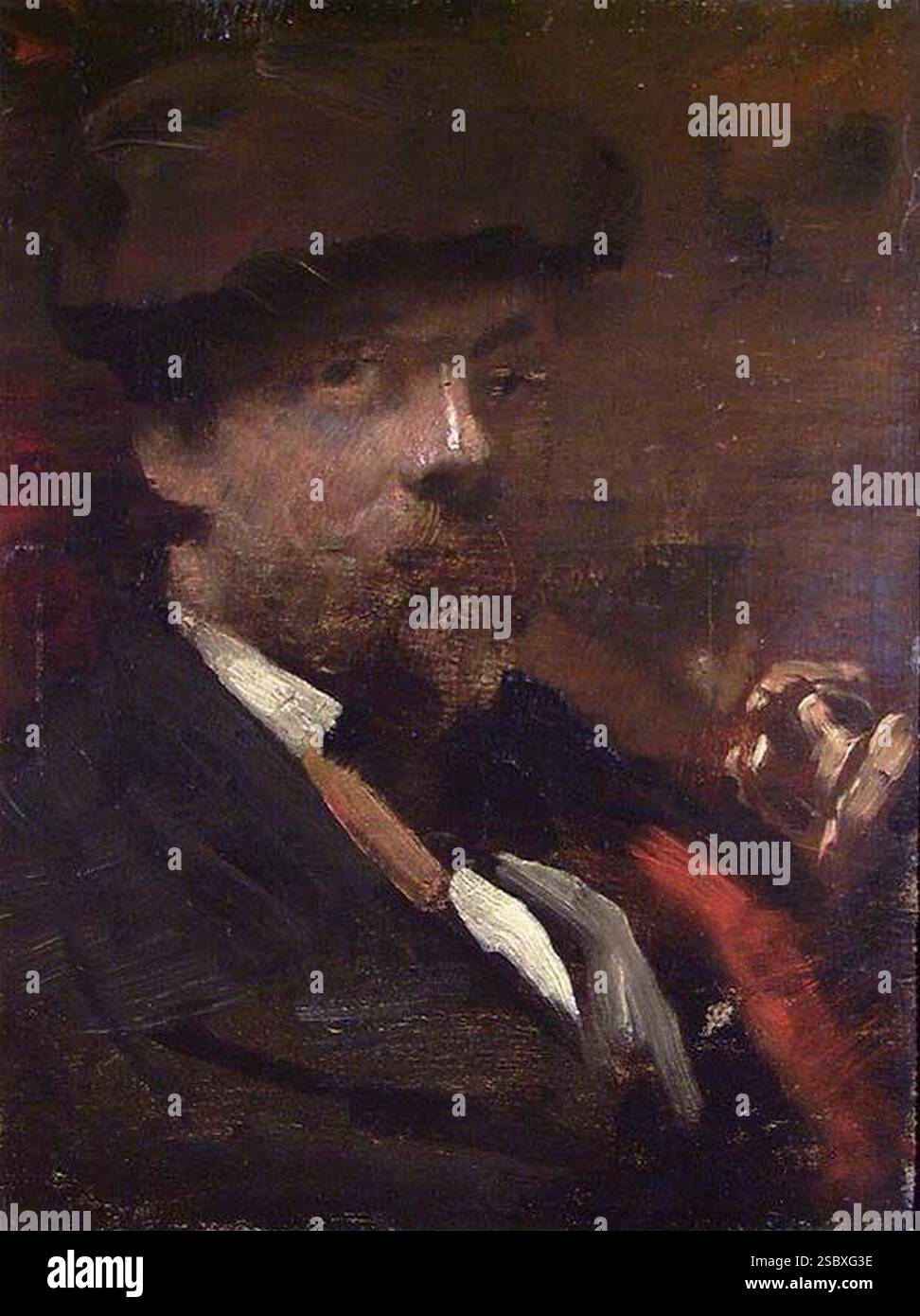 Hans Heyerdahl - Portrait of the Danish Painter Frants Henningsen Stock ...
