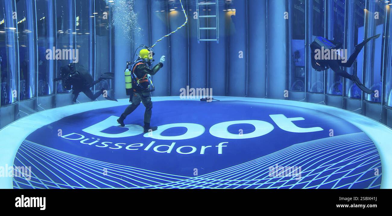 Diver helmet diver from the German Navy with hose for air supply from ...