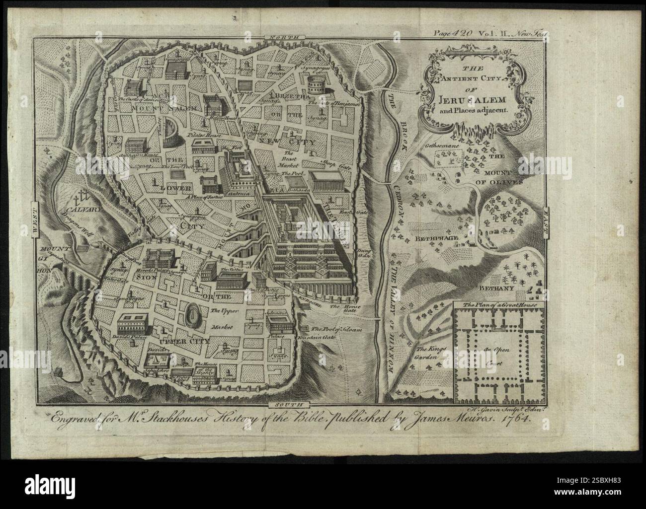 Hector Gavin, The antient city of Jerusalem and places adjacent Stock ...
