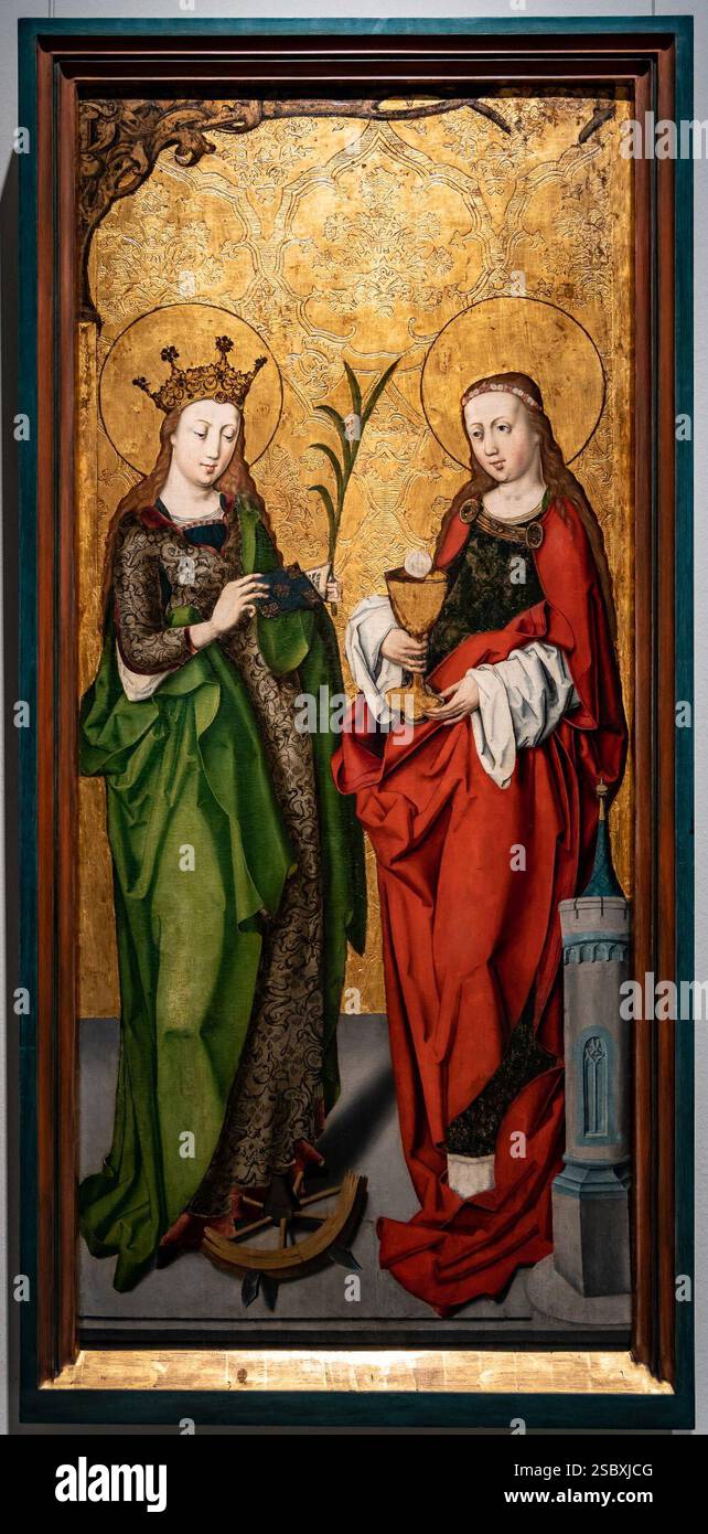 Heilige Katharina und Heilige Barbara (Meister des Wimpfener Quirinusaltars Stock Photo - Alamy