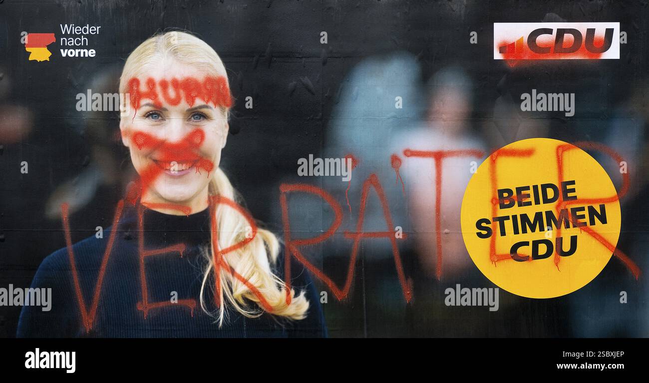 Denigration of a large poster for the 2025 Bundestag election by the ...