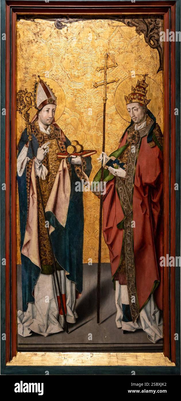 Heiliger Nikolaus und Heiliger Papst Gregor der Große (Meister des ...