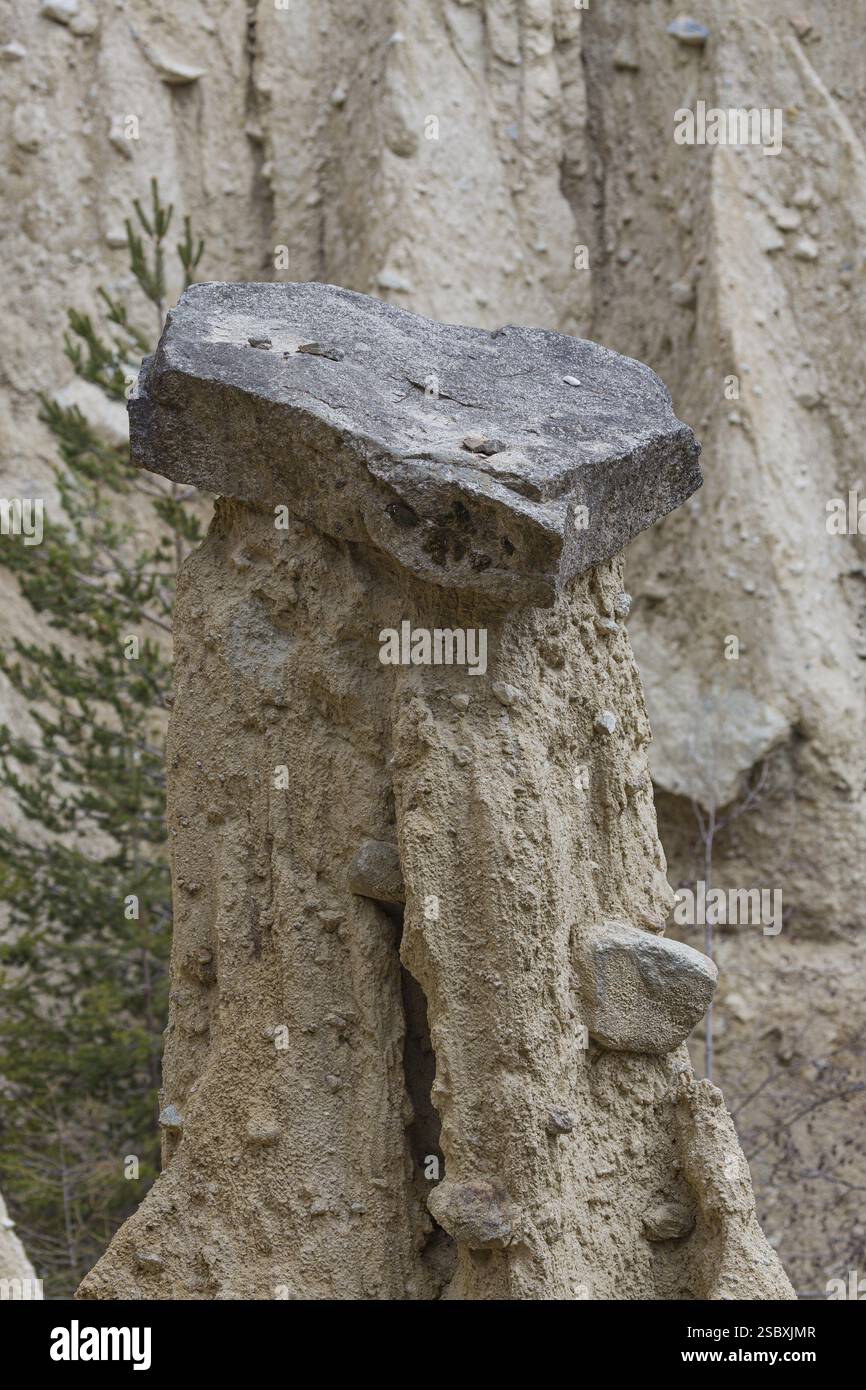 Earth pyramids located in Platten in the municipality of Percha, near ...