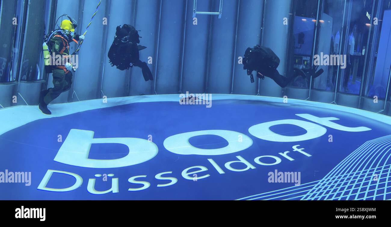 Left diver helmet diver of the German Navy with hose for air supply ...