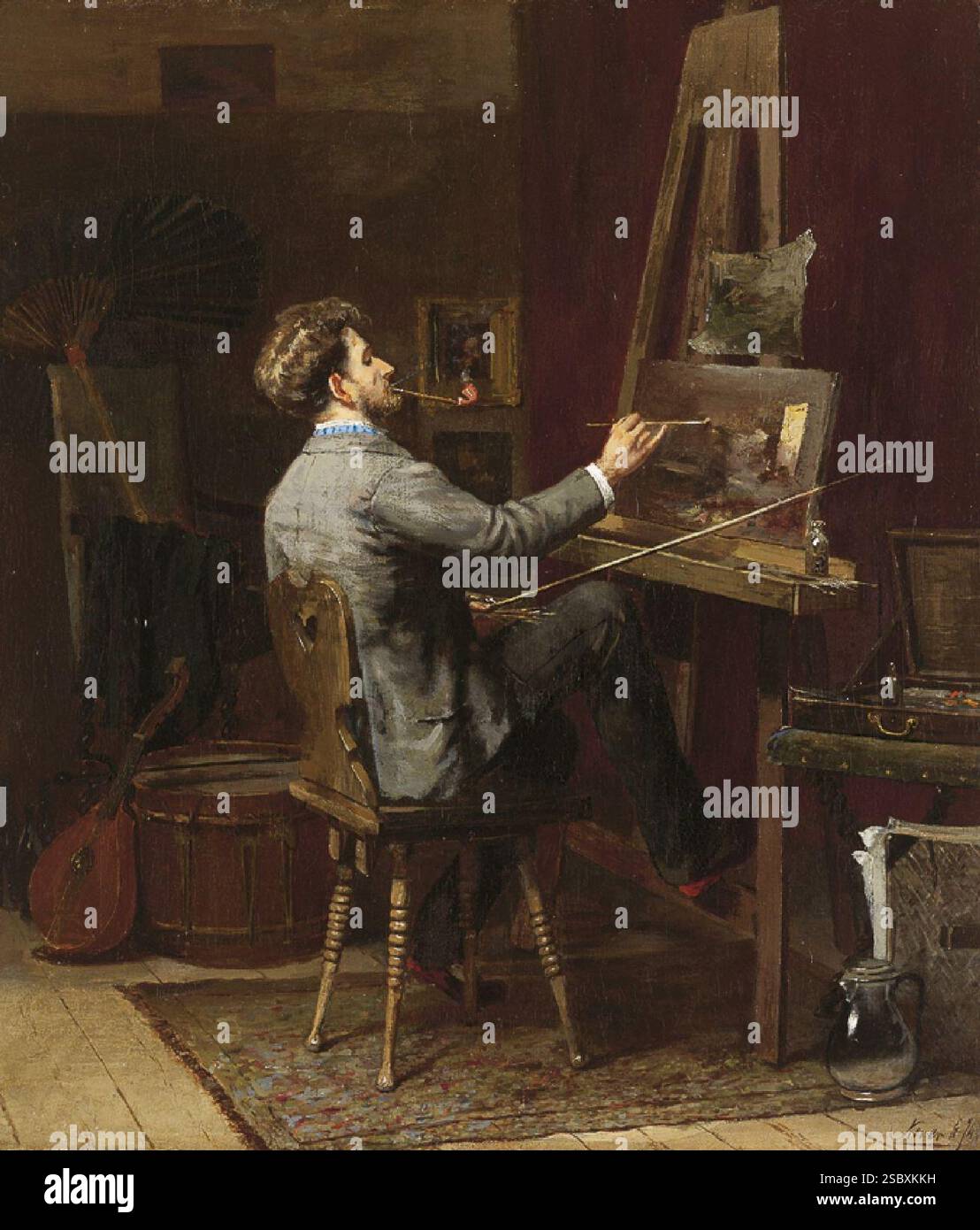 Hein Kever - Artist in his studio 1874 Stock Photo - Alamy