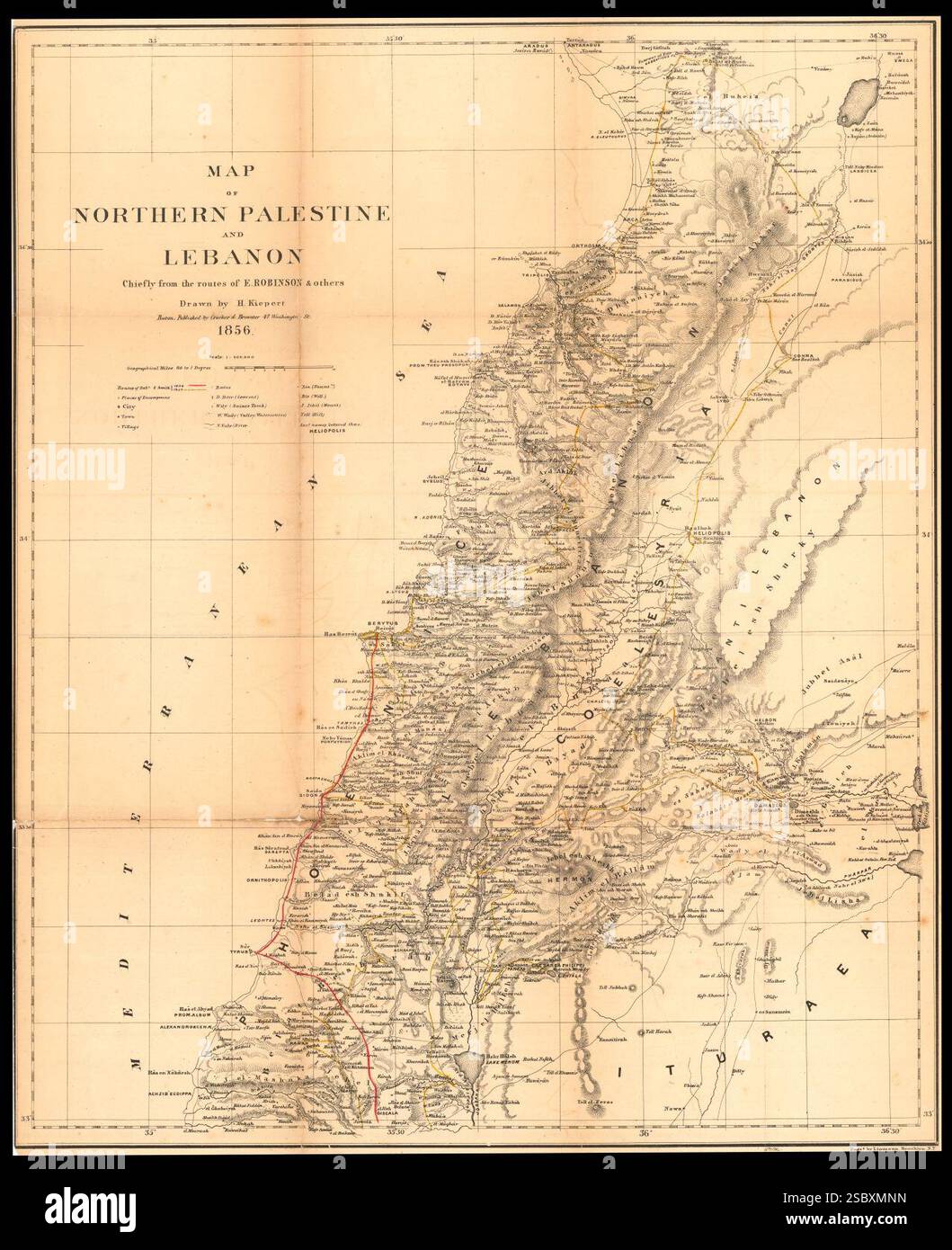 Heinrich Kiepert, Map of Northern Palestine and Lebanon. Chiefly from ...