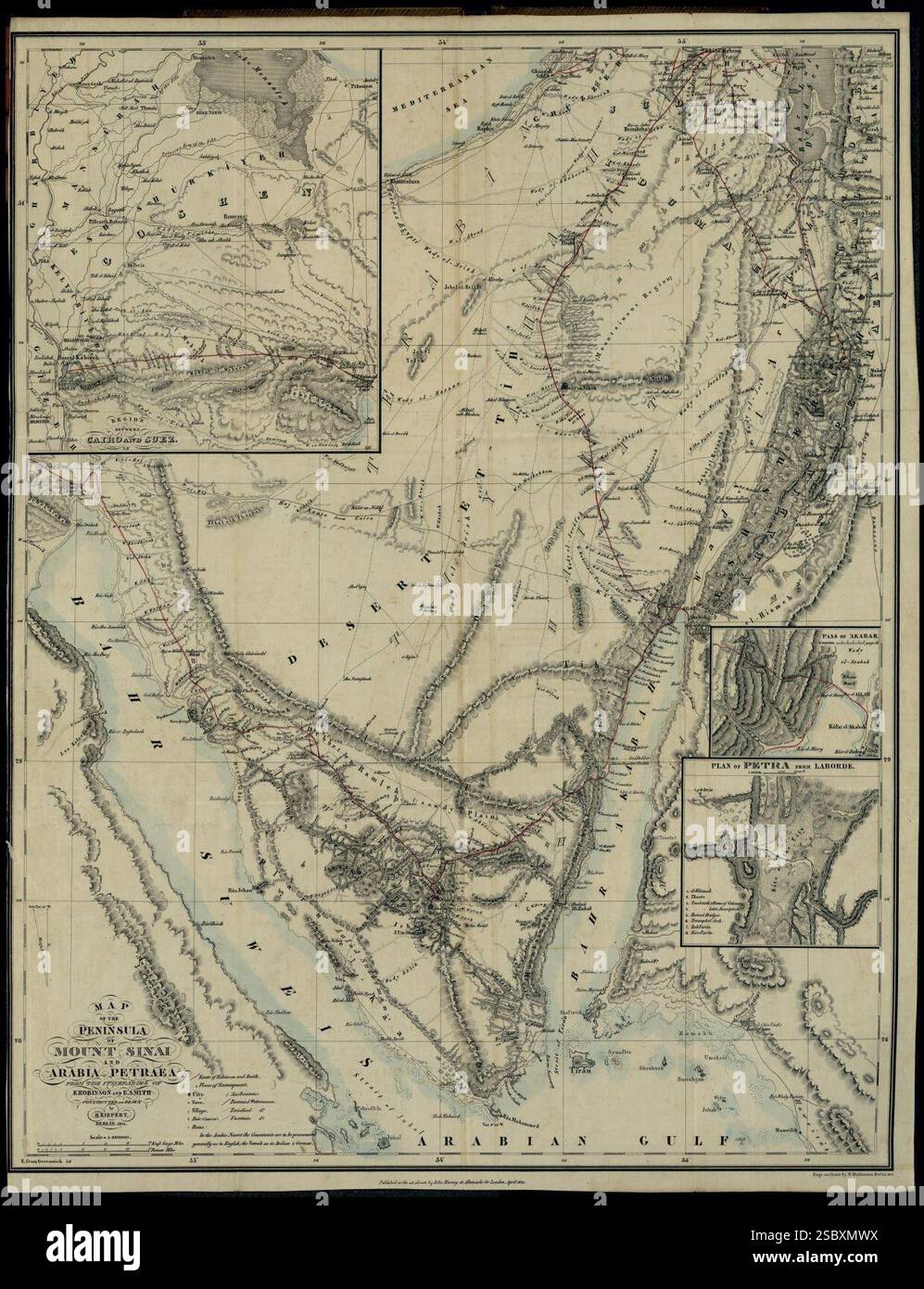 Heinrich Kiepert, Map of the Peninsula of Mount Sinai and Arabia ...