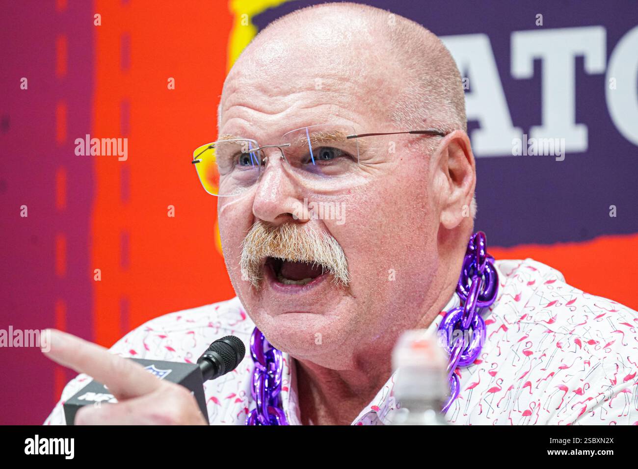 Chiefs head coach Andy Reid answering questions from reporters During ...