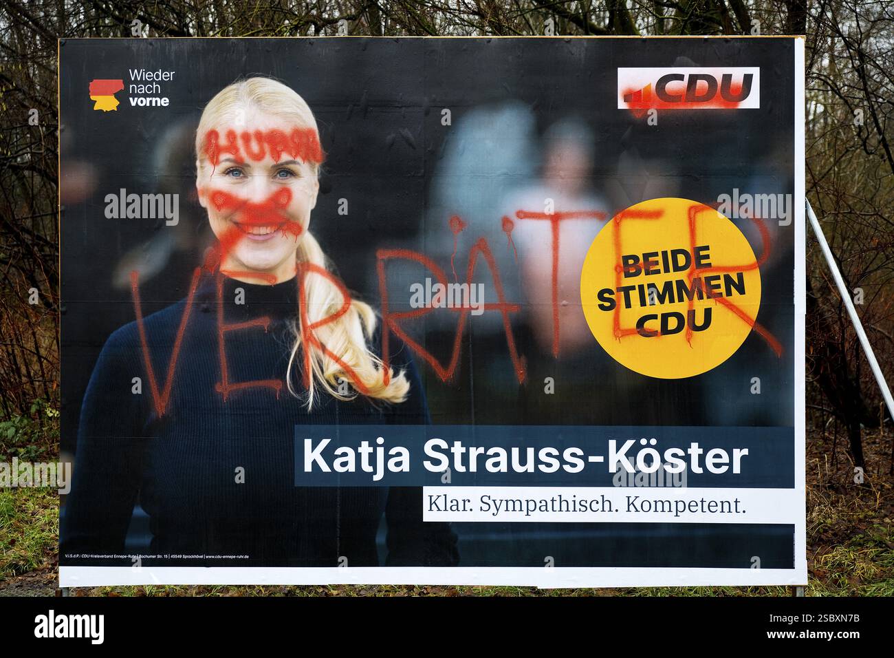 Denigration of a large poster for the 2025 Bundestag election by the ...
