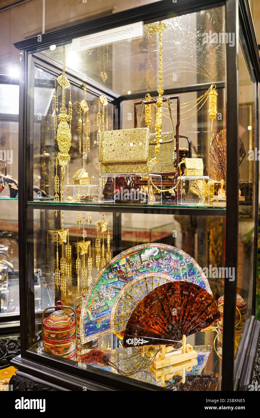 Gold and precious stones studded antique jewellery on display at the ...