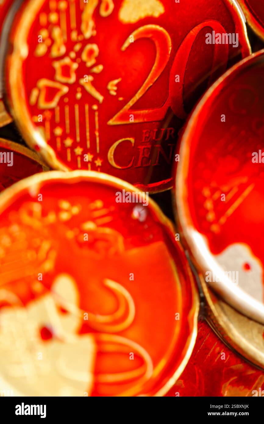 Bloody euro money.Symbol of dirty money. Euro coins in blood.Payment ...