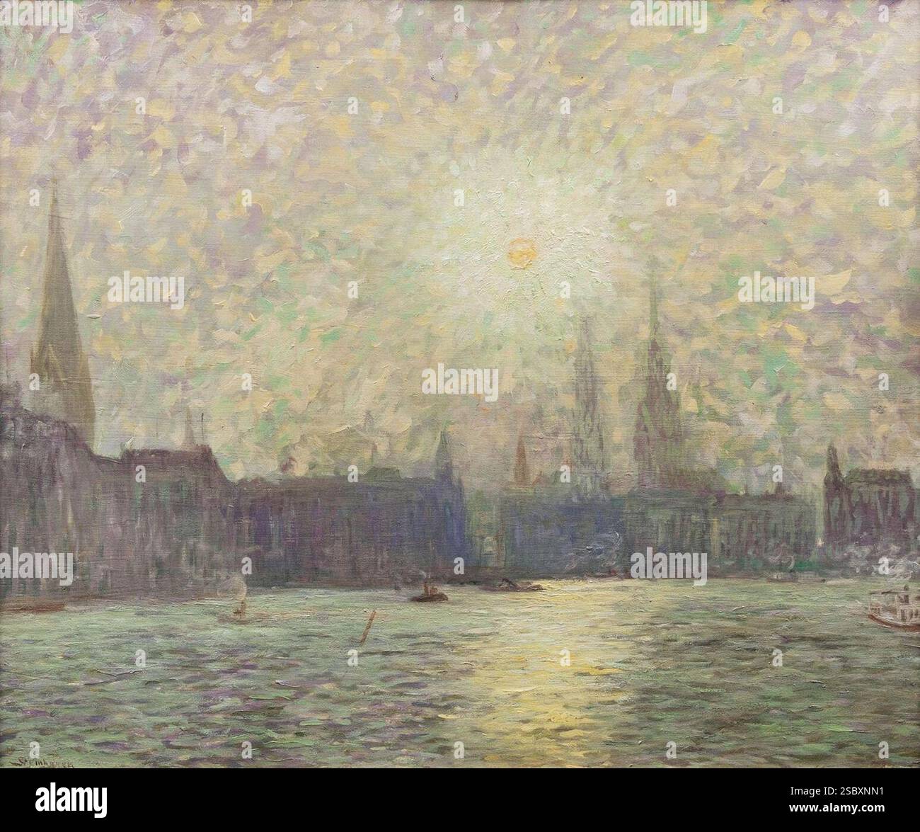 Heinrich Steinhagen Die Alster mit Jungfernstieg Stock Photo - Alamy