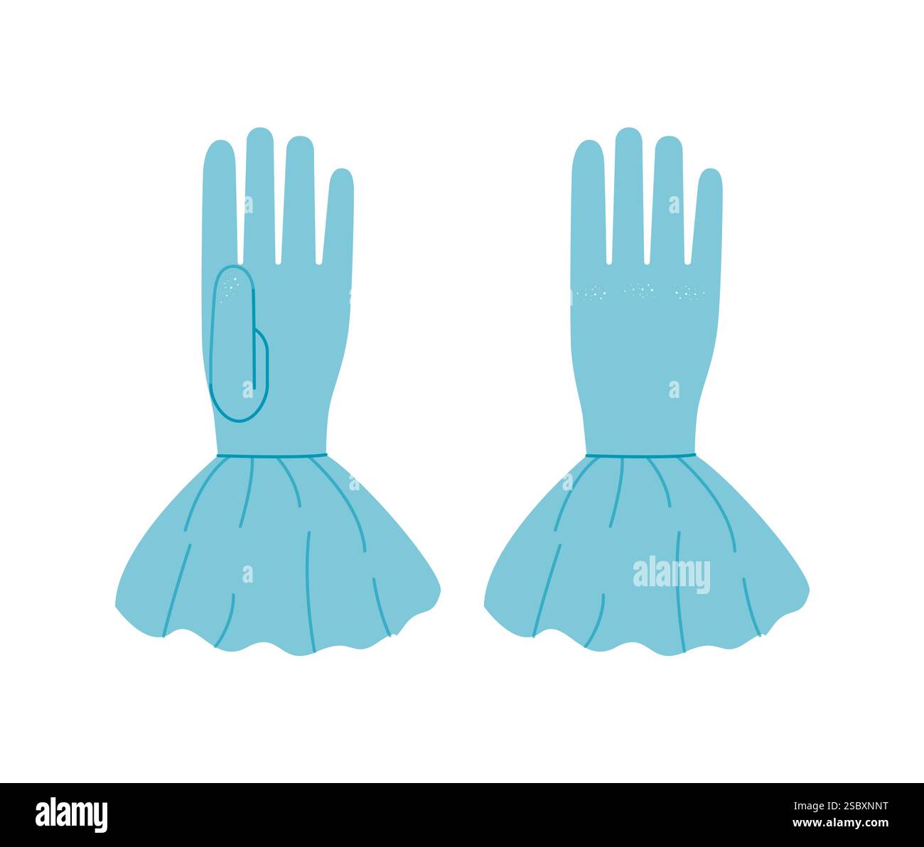 Gloves With Ruffled Cuff Wrist Above length aqua cartoon Fashion hand ...